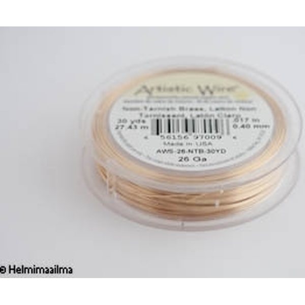 Artistic wire kuparilanka 0,40 mm (26 GA) tummumaton messinki 27,4 m puola | Artistic Wire ...